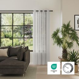 Neutex for you! Vorhang &raquo;MELODY&laquo; &Ouml;sen 1 Stk. tlg. Melangeoptik mit grobem Effektgarn wei&szlig; Polyester 245cm, &Ouml;sen, 142cm