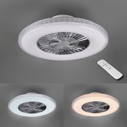REALITY LEUCHTEN LED Deckenleuchte &raquo;Harstad Deckenventilator&laquo; LED-Board 1 Stk. Neutralwei&szlig; Deckenlampe, Ventilator, Fernbedienung, Ventilator getrennt
