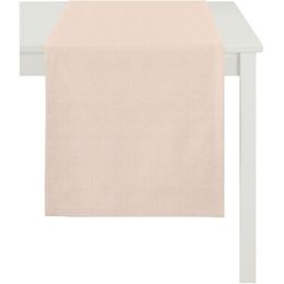 Apelt Tischl&auml;ufer &raquo;Arizona, Uni-Basic&laquo; Leinenoptik rosa Leinen, Polyester B/L: 44cm x 140cm, 1 Stk., rechteckig