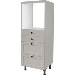 Nobilia Herdumbauschrank &raquo;"Cascada", mit Schubk&auml;sten und Ausz&uuml;gen,&laquo; vormontiert, Breite/H&ouml;he: 60/167,8 cm grau B/H/T: 60cm x 167,8cm x 58,3cm, 
