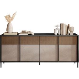 Home Affaire Sideboard &raquo;Everest Breite 206 cm, Kommode mit 4 T&uuml;ren&laquo; Anrichte, Soft/Self Closing, Korpus 22 mm grau B/H/T: 206cm x 86cm x 40cm, 4 Stk.