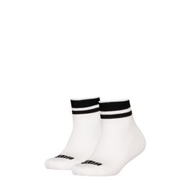 Puma Kinder Kurzsocken "Puma KIDS CLYDE CUSHIONED QUARTER 2P", Gr. 39, schwarz-wei&szlig;, Baumwollmischung, Socken, mit gestreiften B&uuml;ndchen