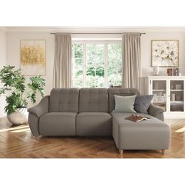 Home Affaire Ecksofa &raquo;Boston L-Form&laquo; Kopfteilverstellung an jeder Sitzfl&auml;che, wahlweise Relaxfunktion braun Struktur (100% Polyester);Luxus-Microfaser