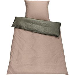 SETEX Wendebettw&auml;sche &raquo;Chambray&laquo; 2 Stk. mit Wendefunktion gr&uuml;n Chambray, Obermaterial: 90% Baumwolle, 10% Polyester B/L: 135cm x 200cm, 1 Stk., 1 Stk.