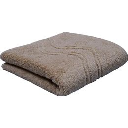 Ross Duschtuch &raquo;Cashmere feeling&laquo; 100% Baumwolle, mit Wellen-Bord&uuml;re, gro&szlig;e Farbauswahl braun Frottier, Baumwolle B/L: 75cmx140cm, 1 Stk., Frottier