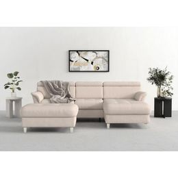 Sit & More sit&more Ecksofa &raquo;Marano L-Form&laquo; inklusive Kopfteilverstellung, optional Schlaffunktion & Bettkasten beige 100% Polyester B/H/T: 257cm x 166cm, Luxus-