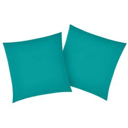 OTTO home Kissenbez&uuml;ge &raquo;Luisa&laquo; aus 100% Baumwolle, mit Rei&szlig;verschluss, atmungsaktiv, uni blau Renforc&eacute;, Renforc&eacute; B/L: 80cm x 80cm, 2 Stk., Renforc&eacute;