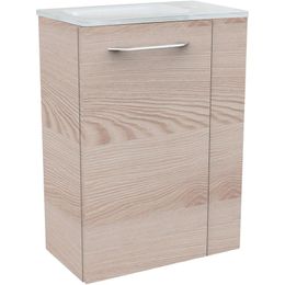 Fackelmann Waschtisch &raquo;SBC&laquo; Set, bestehend aus Becken und Unterbau, Breite ca. 45 cm braun Glas, Holzwerkstoff B/H/T: 45cm x 61,5cm x 25cm
