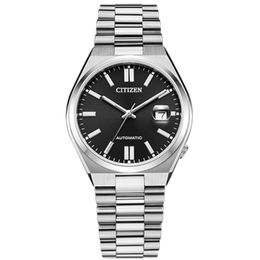 Citizen Herren Automatikuhr &raquo;TSUYOSA 60h&laquo; Armbanduhr, Damenuhr, Herrenuhr, Edelstahlarmband, Saphirglas, Datum silber Einheitsgr&ouml;&szlig;e