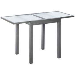 Merxx Gartentisch 1 Stk. tlg. Ausziehtisch, BxTxH: 65 x 65-130 x75 cm grau Aluminiumgestell mit Sicherheitsglas B/H/T: 65cm x 75cm x 65cm