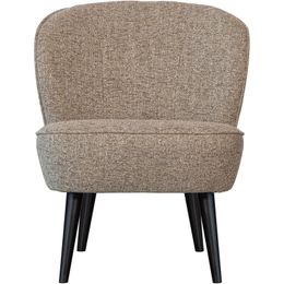 Woood Sessel &raquo;Sara Bezug mit Birkenholzbeinen, mittlere Sitzh&ouml;he, H71 x B59 x T70 cm&laquo; Melange bezug,Tragkraft 90 kg, Hohe Verschlei&szlig;festigkeit braun B