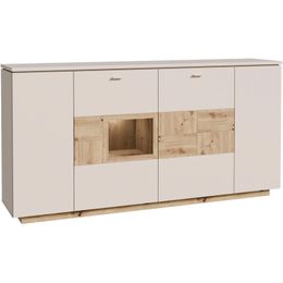 FORTE Highboard &raquo;Louoto&laquo; Sideboard, Metallgriffe, Stauraum, Soft Close, H&ouml;he 101,2cm beige Holzwerkstoff B/H/T: 199,5cm x 101,2cm x 41,6cm, 4 Stk.
