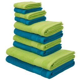 OTTO home Handtuch Set &raquo;Afri, Duscht&uuml;cher, Handt&uuml;cher, G&auml;stet&uuml;cher, Seift&uuml;cher&laquo; Set Walkfrottee zweifarbig, 100% Baumwolle, weich, mit Bord&uuml;re gr&uuml;n 