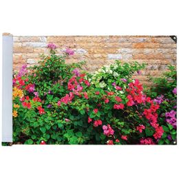 Maximex Balkonsichtschutz &raquo;Mauer-Blumen&laquo; 5 m, UV- und witterungsbest&auml;ndig bunt Polyester 85cm, 500cm