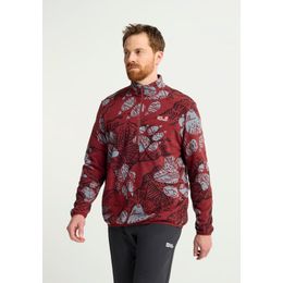 Jack Wolfskin Herren Stehkragenpullover "PAW ERA 100 PRINT HZ M", rot, Gr. XL, Obermaterial: 100% POLYESTER, Pullover