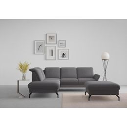 Sit & More sit&more Ecksofa &raquo;Fashion L-Form&laquo; wahlweise mit Kopfteilverstellung und Vorziehsitz, motorisch braun B/H/T: 250cm x 84cm x 207cm, Chenille, Ottomane 
