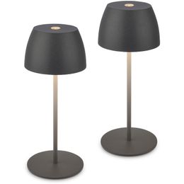 Briloner Leuchten Tischleuchte &raquo;2er Set LED Tischlampe kabellos, wei&szlig;&laquo; 2er Set Tischlampe kabellos 20 x 8 cm Anthrazit 2,5W wei&szlig; Einheitsgr&ouml;&szlig;e
