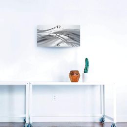 Artland Wanduhr &raquo;Sch&ouml;ne Welle - Abstrakt&laquo; wahlweise mit Quarz- oder Funkuhrwerk, lautlos ohne Tickger&auml;usche grau B/H/T: 60cm x 30cm x 0,3cm, Quarzuhr