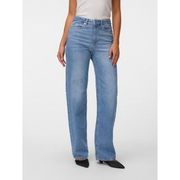 V&eacute;ro Moda Vero Moda Damen High-waist-Jeans &raquo;VMTESSA HR WIDE JEANS RA3065 GA NOOS&laquo; Baumwollmischung, high waist, wide fit blau 28, L&auml;nge 30