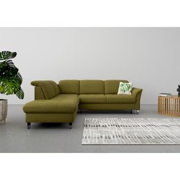 Sit & More sit&more Ecksofa &raquo;Maggiore L-Form&laquo; wahlweise mit Kopfteilverstellung, Schlaffunktion und Stauraum gr&uuml;n 98% Polyester, 2% Polyamid B/H/T: 261cm x 224cm