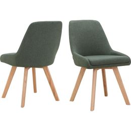OTTO home Esszimmerstuhl &raquo;Dilla&laquo; (Set) 1 Stk.Webstoff Bezug, Massivholz Gestell, Sitzh&ouml;he 48 cm gr&uuml;n Metall B/H/T: 50cm x 82cm x 58cm, 1 Stk., 