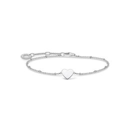 Thomas Sabo Damen Thomas Sabo Armband &raquo;Herz mit Kugeln&laquo; silber 19, Silber 925 (recycelt)