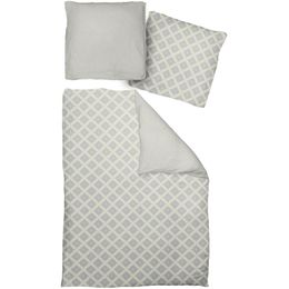 Adam Bettw&auml;sche &raquo;Maroccan Shiraz light&laquo; 2 Stk. aus 100 % Bio-Baumwolle, 2 teilig - Bettw&auml;sche Set silber Renforc&eacute;, Obermaterial: 100% Baumwolle B/L: 155cm 