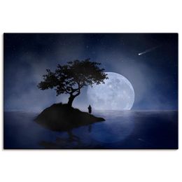Artland Wandbild &raquo;Blauer Mond&laquo; 1 Stk. tlg. als Alubild, Leinwandbild, Poster, Wandaufkleber in verschied. Gr&ouml;&szlig;en blau B/H/T: 120cm x 80cm, Leinwandbilder 