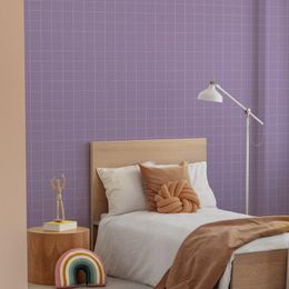 SUPERFRESCO EASY Vliestapete &raquo;Kariert&laquo; neutral glatt 10mx52cm (ca. 5m2) lila Vlies B/L: 0,52m x 10m, Rollen: 1