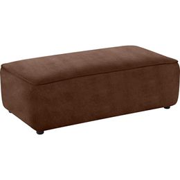 W.Schillig Hocker &raquo;around-the-block&laquo; mit eleganter Biese braun Longlife Xtra-Leder Z69: Das feinnarbige, gedeckte Softleder Z69 besticht durch seine 