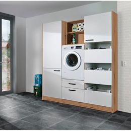 Express K&uuml;chen Schrank-Set &raquo;Arta&laquo; Komplett-Set, ohne Ger&auml;te, vormontiert, mit Soft-Close-Funktion, Stellbreite 185 cm, 7 Stk. tlg. wei&szlig; Holzwerkstoff B/H/T: 180cmcm,