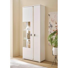 Home Affaire Vitrine &raquo;LONG ISLAND, Stauraumvitrine&laquo; 1 Stk. tlg. in moderner Trendfarbe,inklusive senkrechter Beleuchtung,Breite 80 cm wei&szlig; 