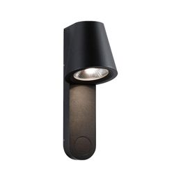Paulmann LED Au&szlig;en-Wandleuchte &raquo;IP44 105x127mm 3000K 9W 700lm 230V 65&deg; Anthrazit Aluminium&laquo; 1 Stk. Warmwei&szlig; Bewegungsmelder mit Hochfrequenz-Sensor grau 1, H: 