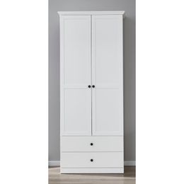 Home Affaire Garderobenschrank &raquo;&Ouml;rebro&laquo; zeitloser Landhausstil, mit Vollauszug FSC -zertifizierter Holzwerkstoff wei&szlig;, B/H/T: 81cm x 200cm x 41cm, 