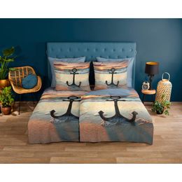Good Morning Wendebettw&auml;sche &raquo;Mar&laquo; 2 Stk. Baumwolle, 135x200, Rei&szlig;verschluss, Wendeoptik, Strand, Meer, Maritim bunt Renforc&eacute;, Obermaterial: 100% 