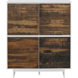 OTTO home Highboard &raquo;Morgan Midischrank Hochkommode&laquo; aus massivem Kiefernholz, mit eingefr&auml;sten Griffmulden, Breite 120 cm braun B/H/T: 100cm x 120cm 
