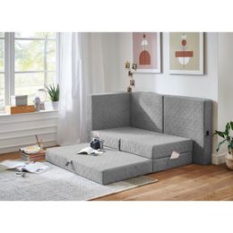 ATLANTIC HOME COLLECTION OTTO home Sessel &raquo;Lenny&laquo; Sessel als Faltmatratze mit G&auml;steSchlaffunktion grau Feinstruktur, B/H/T: 75cm x 44cm x 65cm
