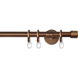 Garesa Gardinenstange &raquo;RUSTIKA&laquo; &Oslash; 16 mm 1 l&auml;ufig-l&auml;ufig Wunschma&szlig;l&auml;nge rustikale Vorhanggarnitur, verl&auml;ngerbar, m. Ringe, Endkappe braun Metall B/L: 