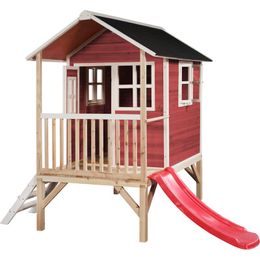 EXIT Spielturm &raquo;Loft 300&laquo; BxTxH: 185x260x255 cm rot Holz Einheitsgr&ouml;&szlig;e