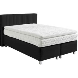 Westfalia Schlafkomfort Boxspringbett wahlweise mit Bettkasten und Topper schwarz Bezug: 100% Polyester;Polsterung: 100% Polyester Microvelours Mit Kaltschaum-Topper,Ohne 