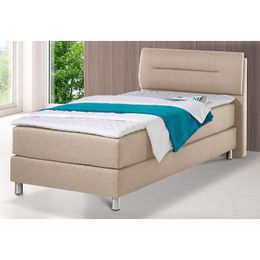 Maintal Boxspringbett inkl. Topper beige Bezug bei beige, anthrazit und hellgrau: pflegeleichter Strukturstoff (100% Polyester);Bezug bei wei&szlig; und schwarz: 