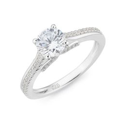 Firetti Damen Fingerring &raquo;Schmuck Geschenk Silber 925 Silberring Verlobungsring&laquo; mit Zirkonia (synth.) silber 53, Silber 925 (Sterlingsilber), 2,3mm