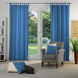 WIRTH Vorhang &raquo;Dim out&laquo; Schlaufen 1 Stk. tlg. nach Ma&szlig; blau Polyester 245cm, Schlaufen, 142cm