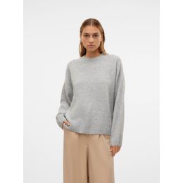 V&eacute;ro Moda VERO MODA Damen Strickpullover "VMBOOM LS O-NECK PULLOVER GA NOOS", grau, Gr. S, unifarben, Strick, Obermaterial: 85% Polyester, 7% Polyacryl, 5%