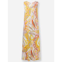 Heine Kleid Damen Gr&ouml;&szlig;e 42 gelb / grau / rosa / wei&szlig; Sommerkleid
