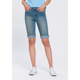 Arizona Damen Jeansbermudas, blau, Basic, Gr. 54, Denim/Jeans, Obermaterial: 79% Baumwolle, 19% Polyester, 2% Elasthan, Jeans, schmale Passform,