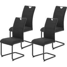 Hela Freischwinger &raquo;Giselle Esszimmerstuhl&laquo; (Set) 4 Stk.robuster Bezug, 120 Kg Belastbarkeit, 2er und 4er Set grau B/H/T: 43cm x 58cm, 4 Stk., 