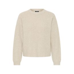 oxmo Damen Strickfleece-Pullover "Strickpullover oxmolara", beige, Gr. XL, Obermaterial: 93% Polyester PES. 5% Wolle mw. 2% Elasthan EL., Pullover