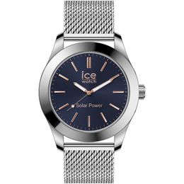 Ice Watch Ice-Watch Damen ice-watch Solaruhr &raquo;ICE steel - Medium - SOLAR 3H&laquo; Armbanduhr, Herrenuhr, Edelstahlarmband, bis 10 bar wasserdicht silber 