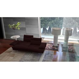 Calia italia 3-Sitzer &raquo;Toby Wing, 208 cm breit, Designsofa mit hohem Sitzkomfort&laquo; inklusive Sitztiefenverstellung, F&uuml;&szlig;e in Chrom gl&auml;nzend braun Leder 